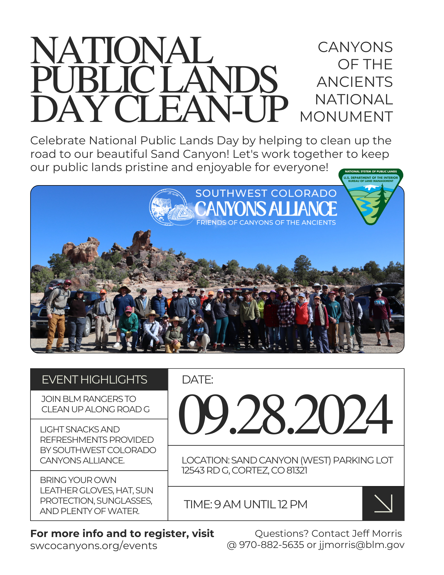National Public Lands Day 2024 – Southwest Colorado Canyons Alliance